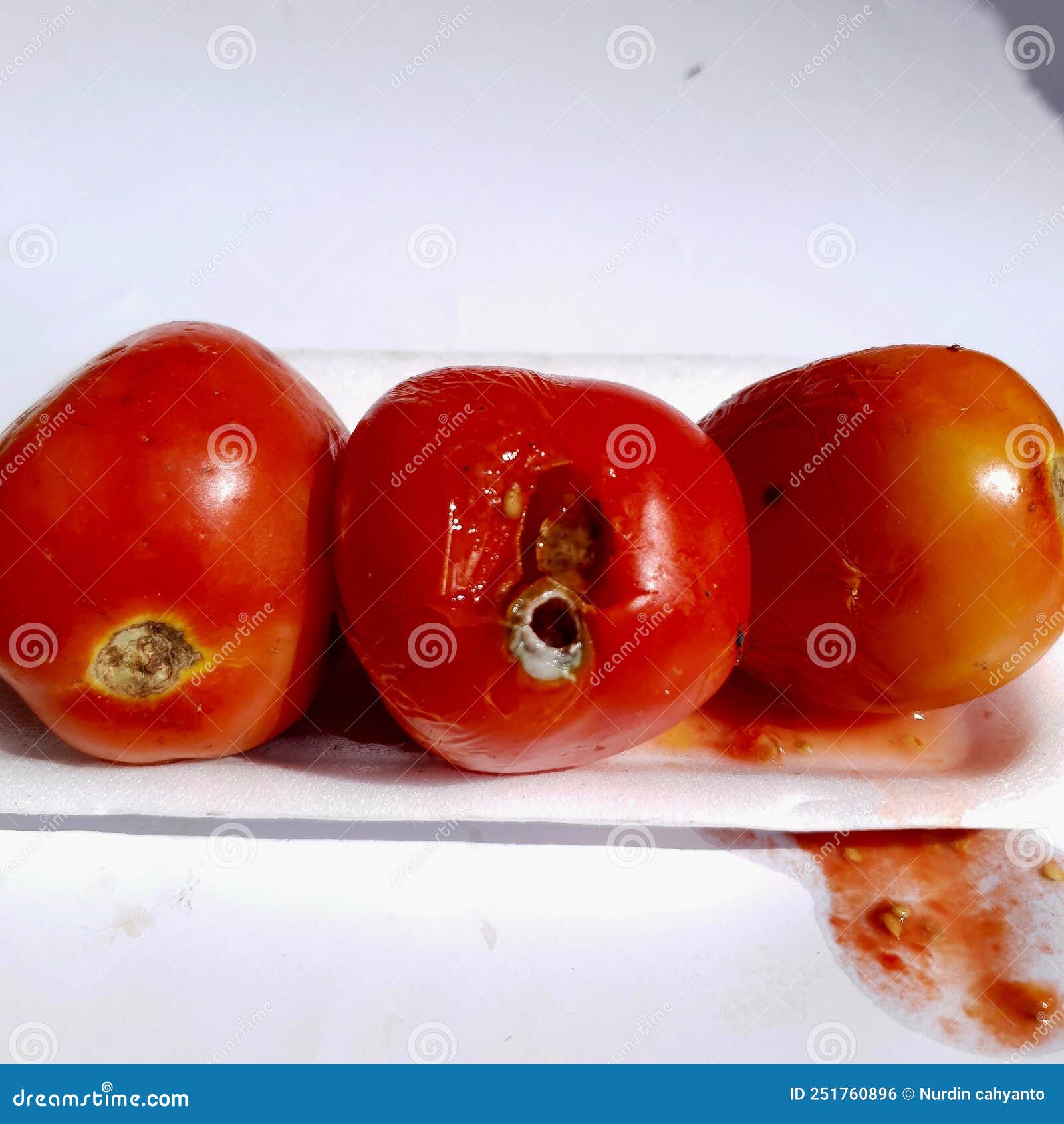 Photo of Three Ripe Red Tomatoes that are Rotten Stock Photo - Image of ...
