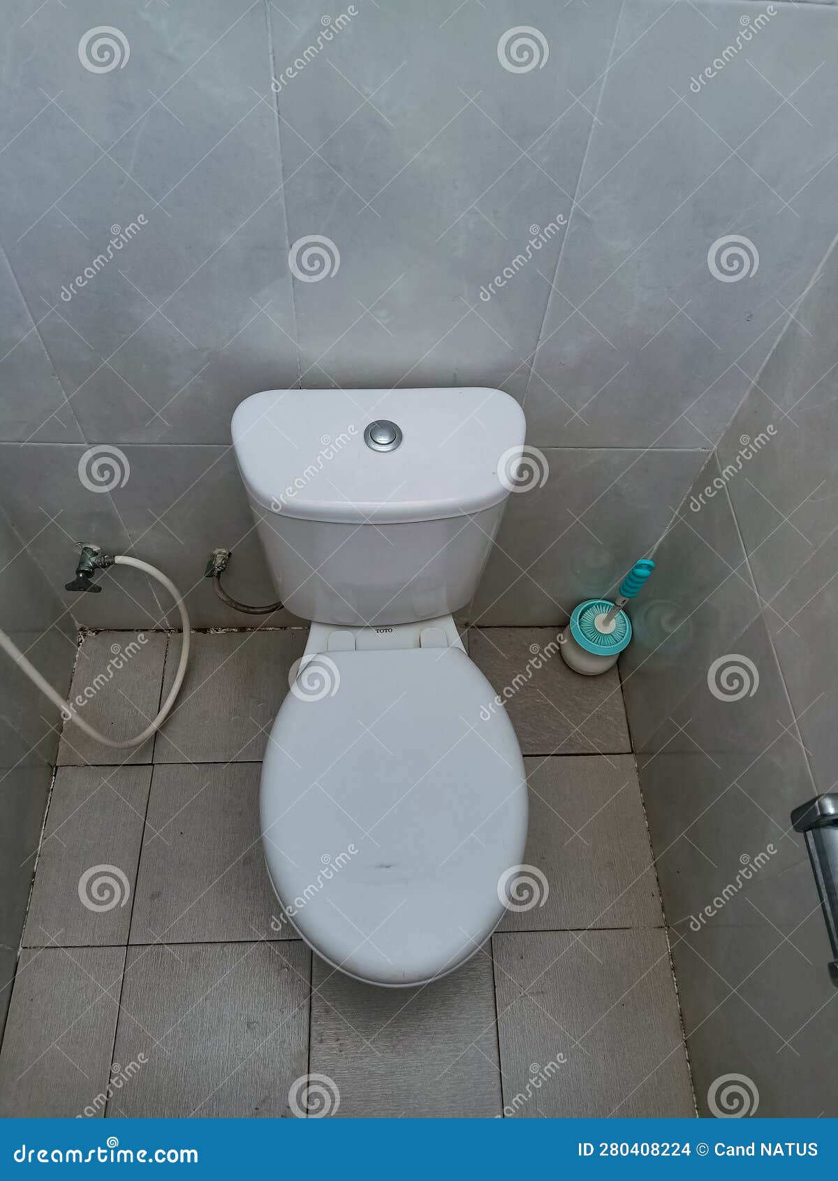The Photo of the Toilet is Taken from a High Angle Stock Photo - Image ...