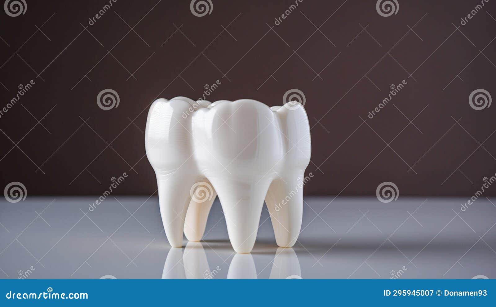 Close-up of a Human Tooth Model on a White Floor in Dark Background ...