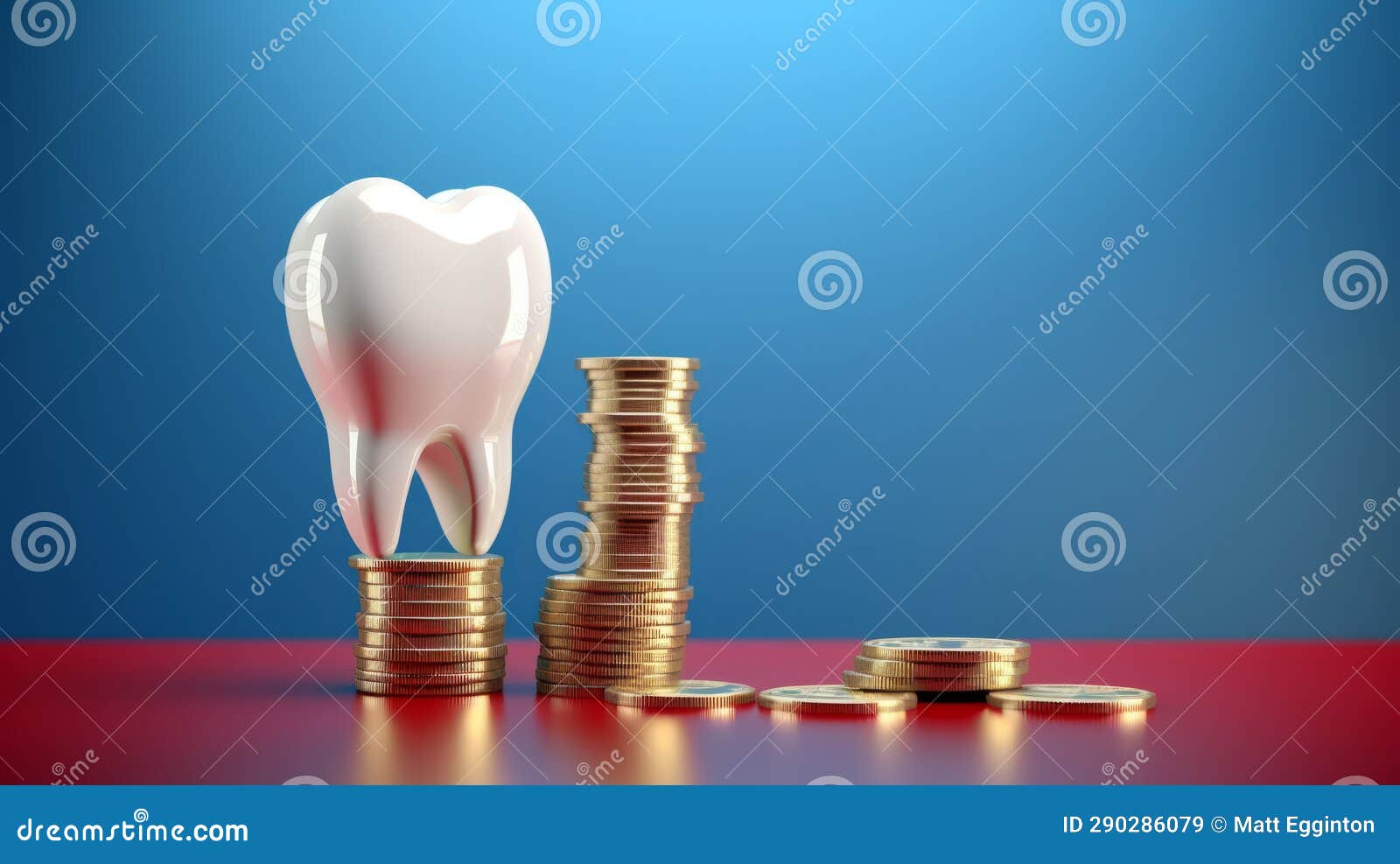 Photo of a Tooth Resting on a Stack of Money Stock Illustration ...
