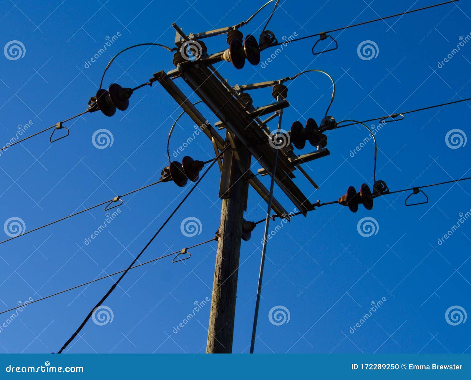 Photo of the Top of a Power Line Stock Photo - Image of network, copy ...