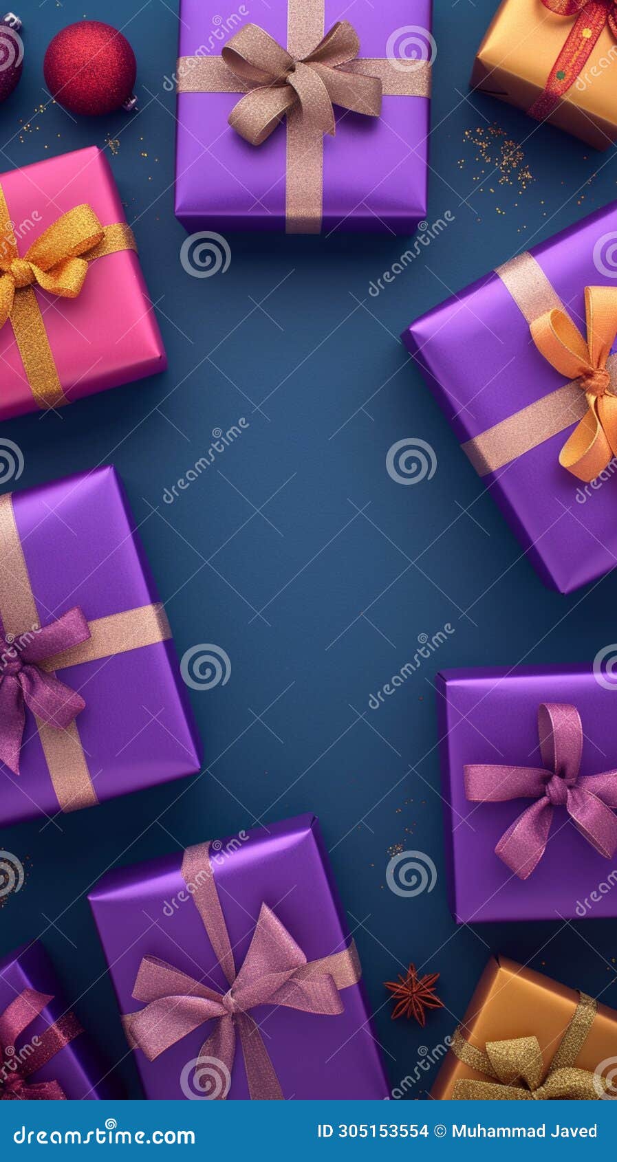 Photo Top View of Gifts on Gradient Background Space for Text Stock ...