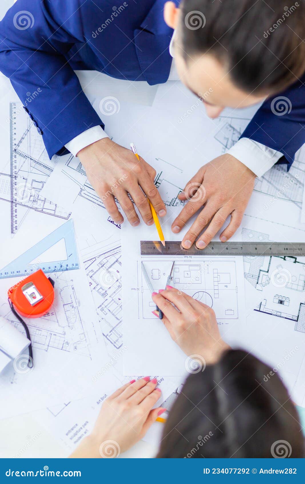 Photo of Top View of Place of Work. Stock Photo - Image of engineer ...