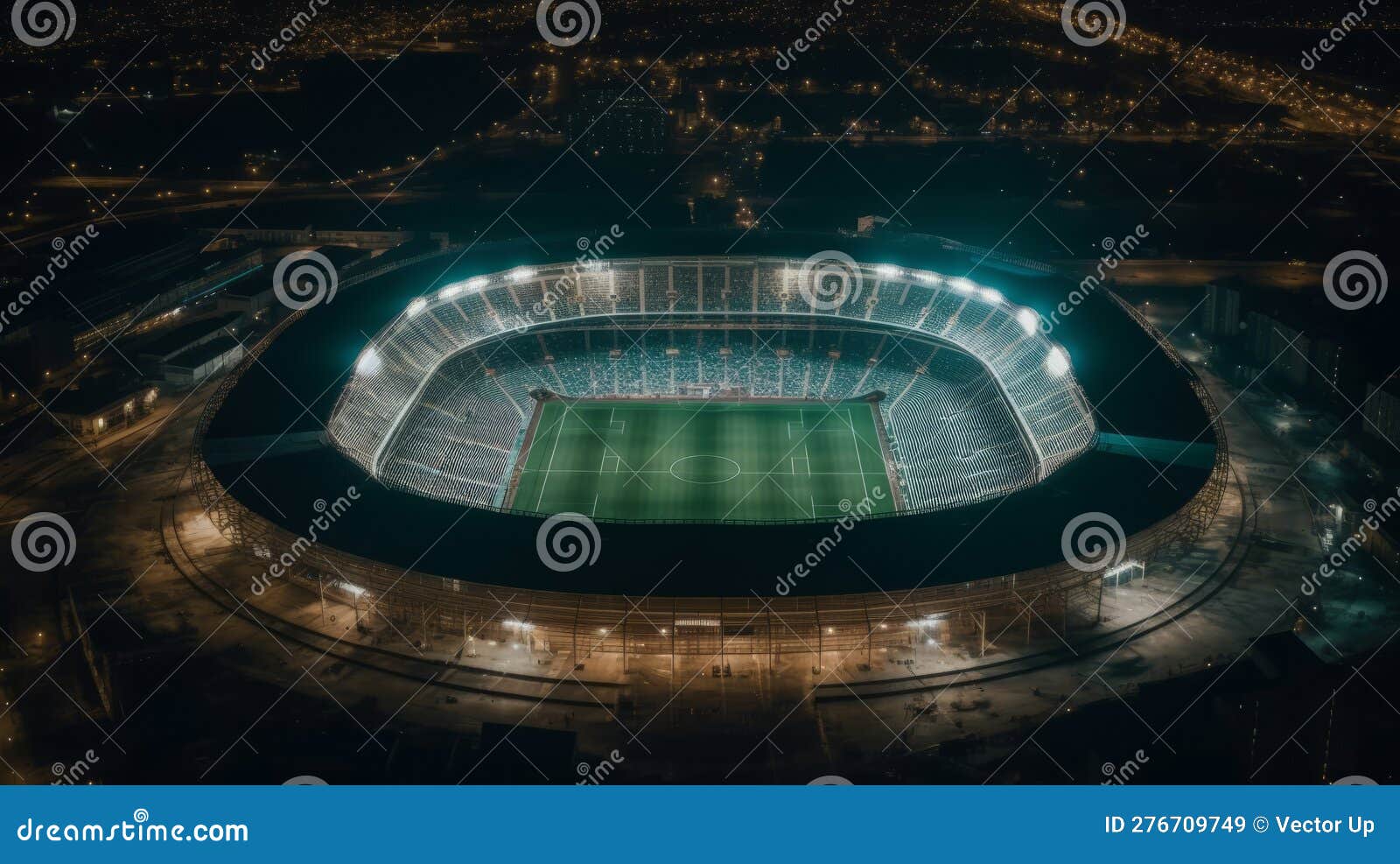 Photo Top View of a Soccer Stadium. Generative AI Stock Illustration ...