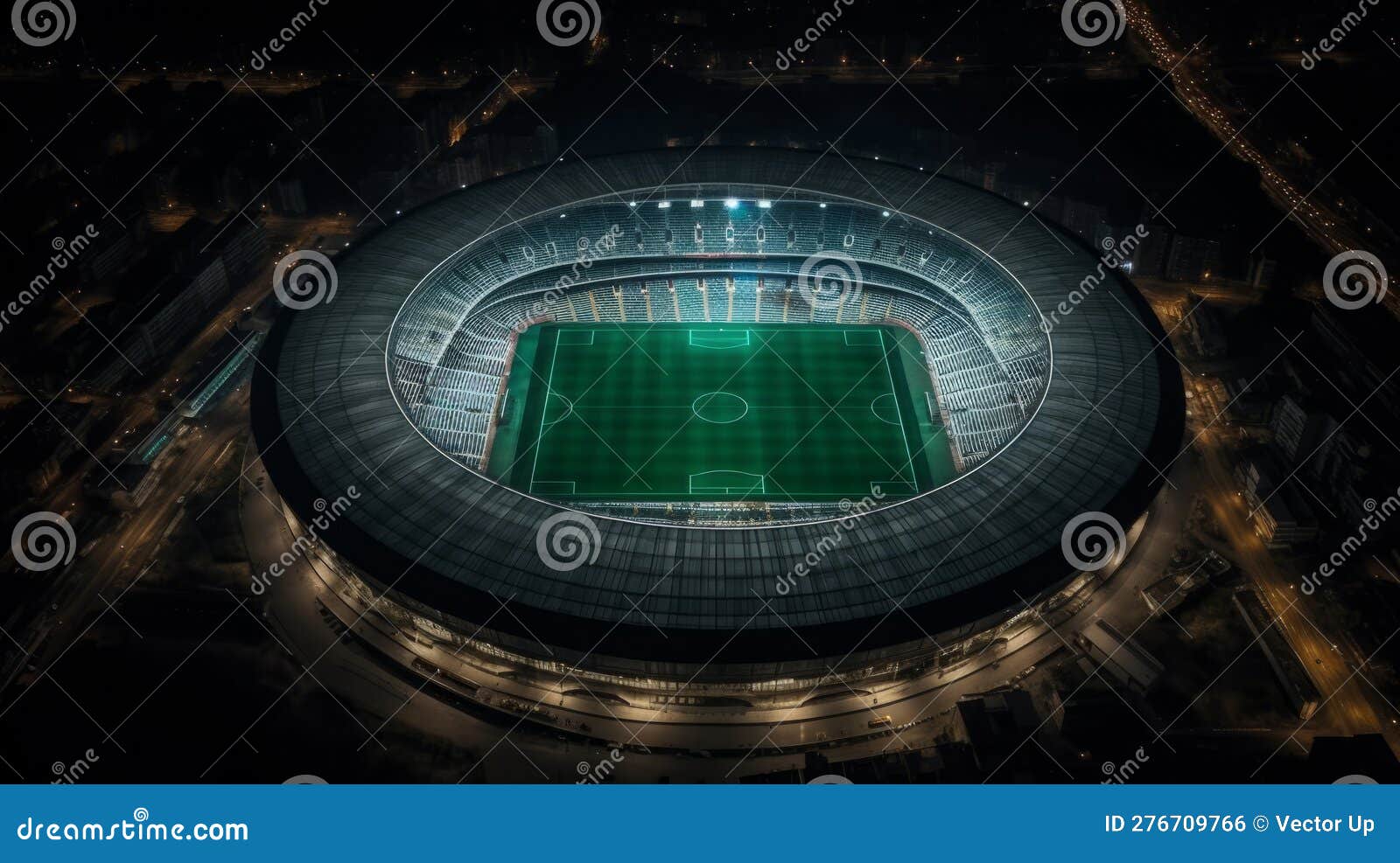 Photo Top View of a Soccer Stadium. Generative AI Stock Illustration ...