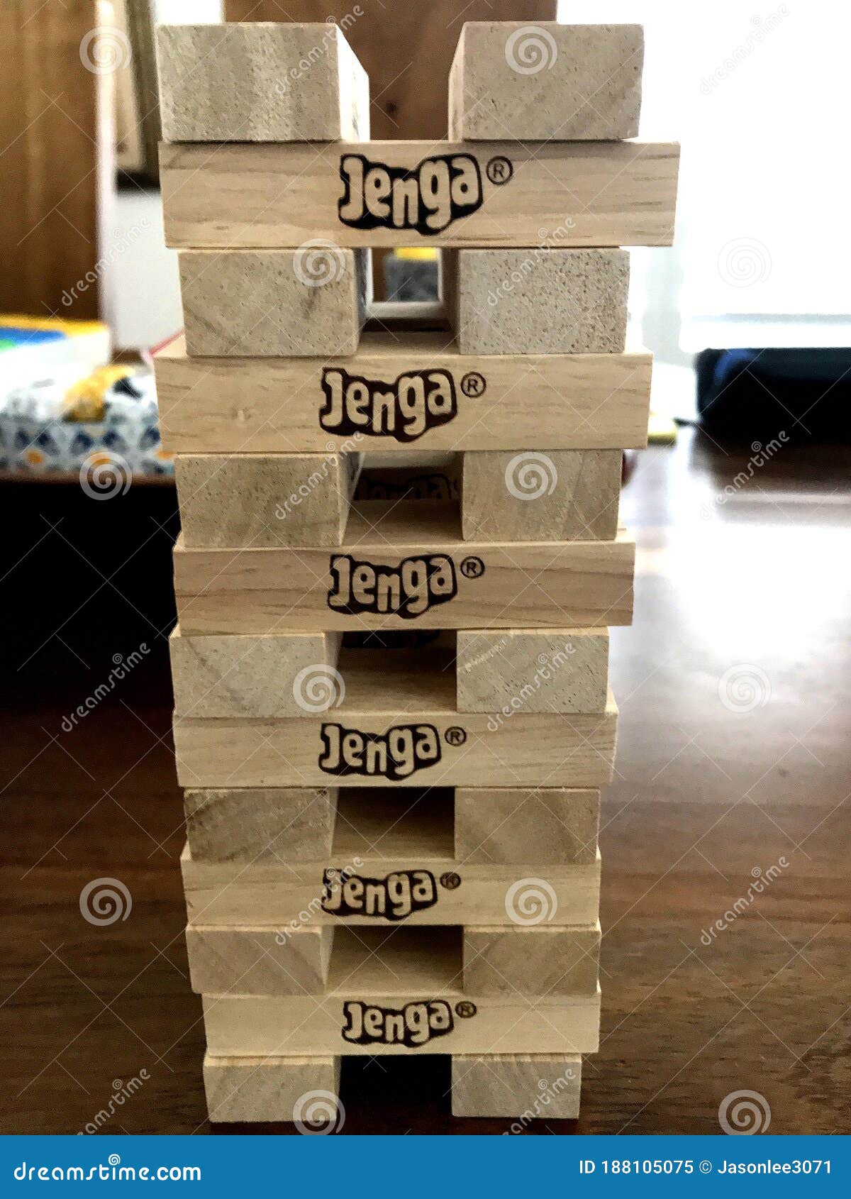 Playing Jenga .Close Up Shot Of Female Male Hand Playing Wooden Blocks ...