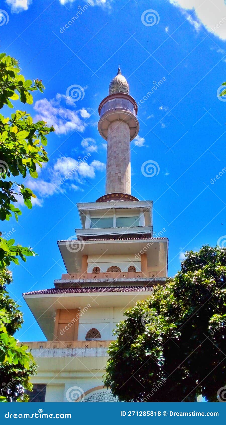 Photo of the Towering Tower of the Mosque Stock Photo - Image of tower ...