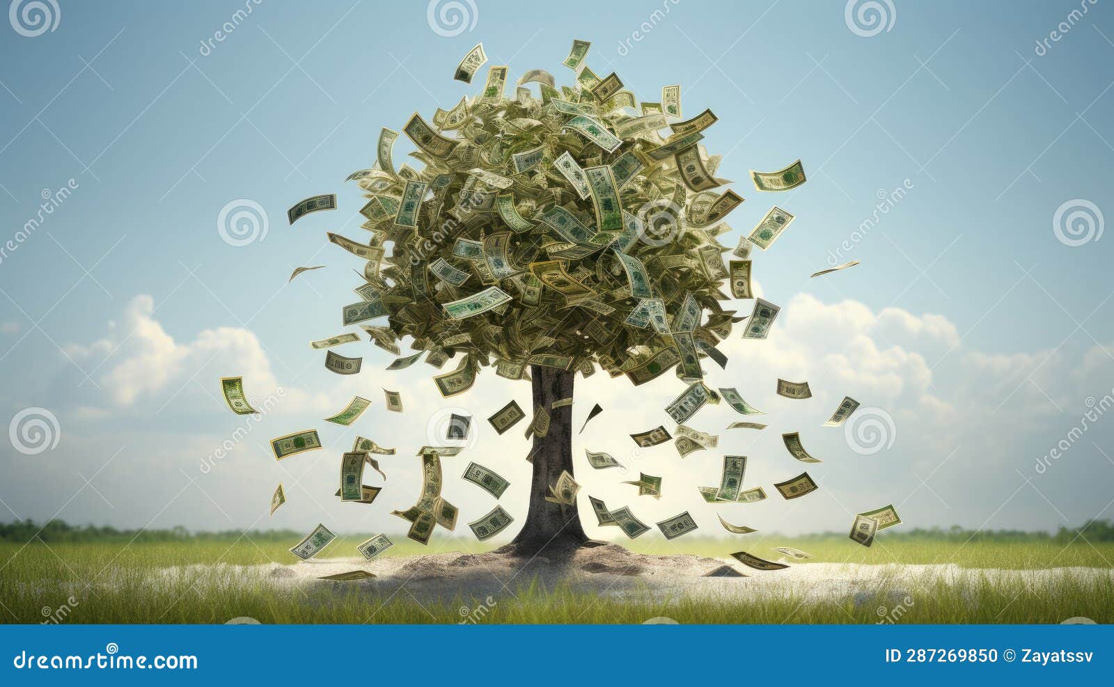 Photo of Tree Made of Dollars Stock Illustration - Illustration of ...