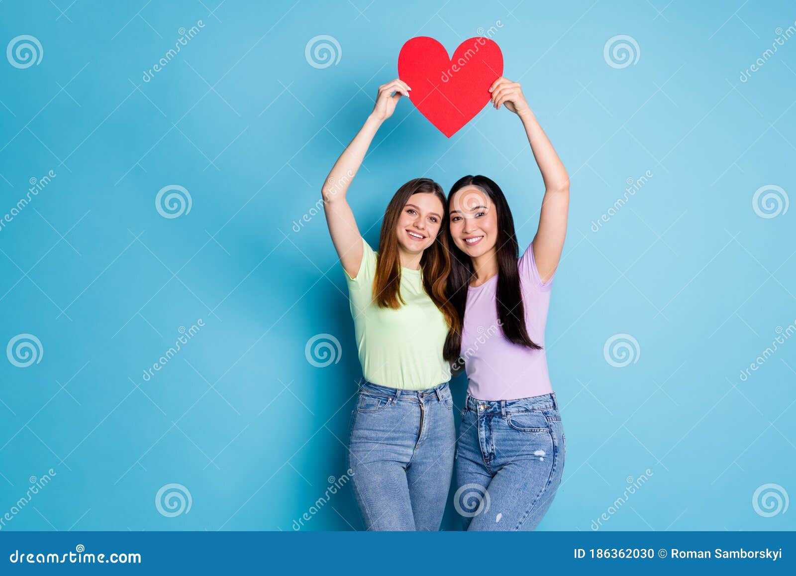 Photo Of Two Affectionate Lesbians Couple Young Ladies Romance Date