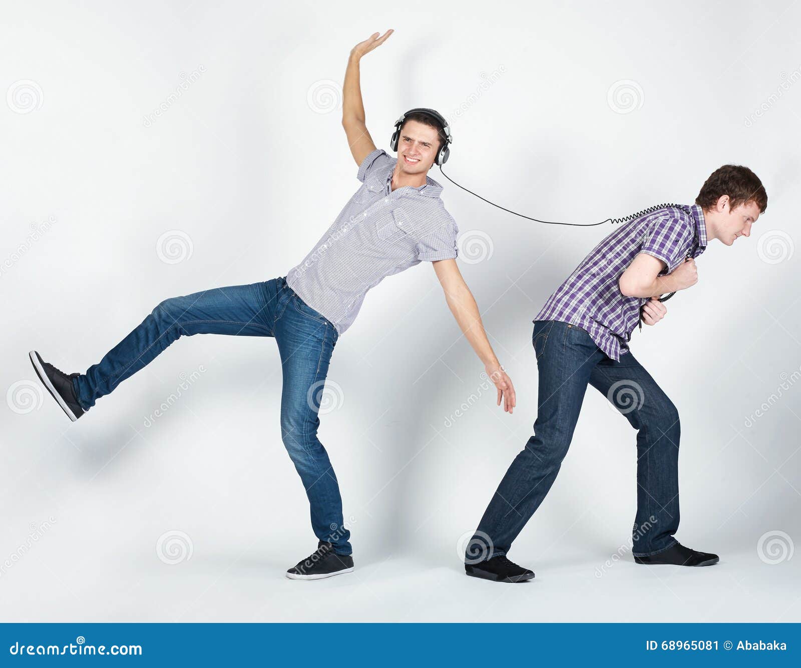 Photo of two funny dj s stock image. Image of black, head - 68965081