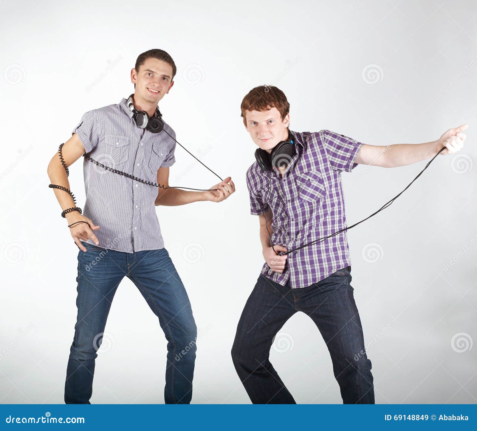 Photo of two funny dj s stock image. Image of hand, human - 69148849