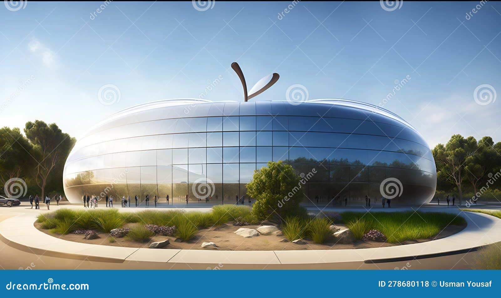 Ai Generated an Unusual Building Shaped Like an Apple Stock ...