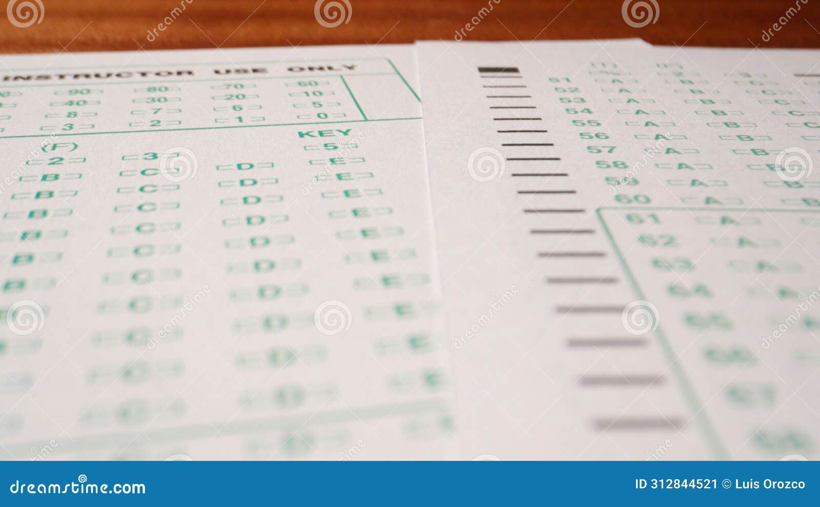 1 Photo Up of Multiple Choice Exam Student Testing Paper Stock Image ...