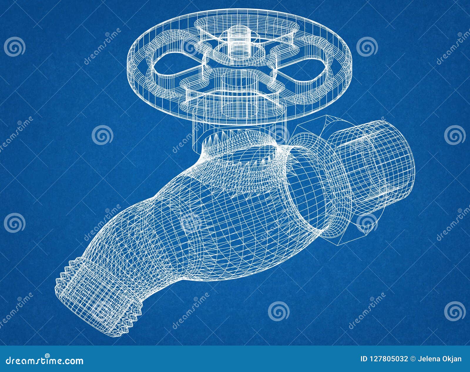Valve Architect blueprint stock photo. Image of blueprint - 127805032
