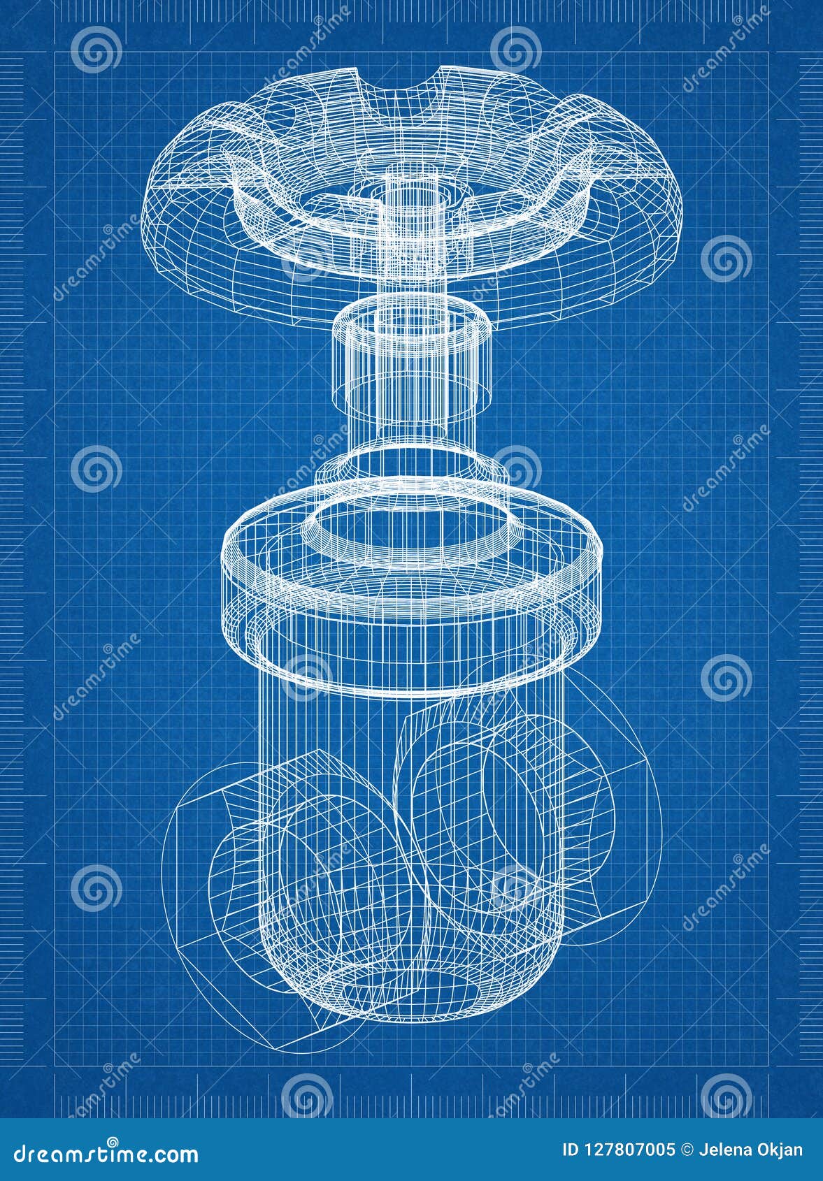 Valve Architect blueprint stock image. Image of drawing - 127807005