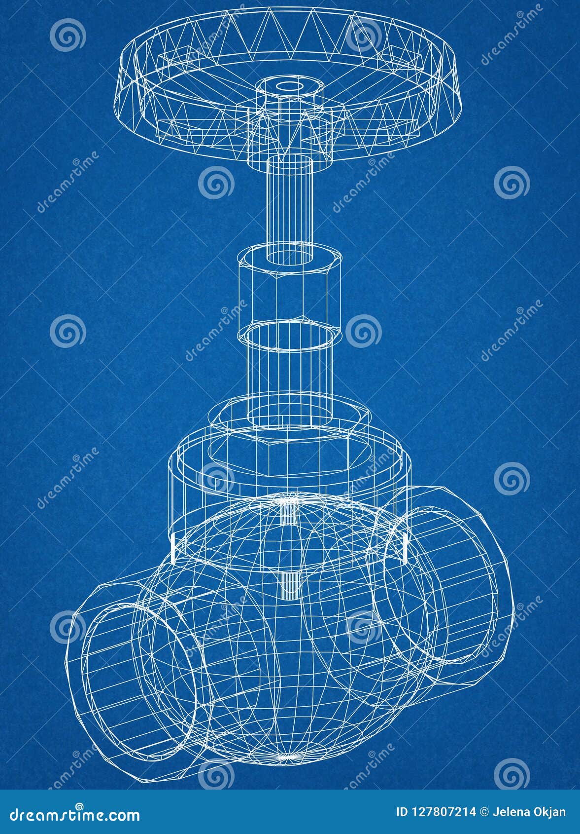 Valve Architect blueprint stock photo. Image of industry - 127807214