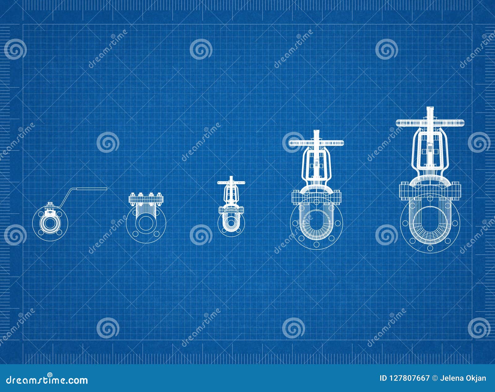 Valve Architect blueprint stock image. Image of design - 127807667