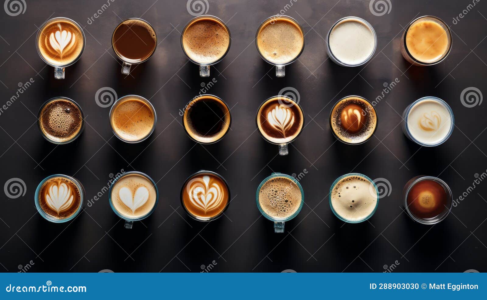 Photo of a Variety of Coffee Cups on a Table Stock Illustration ...