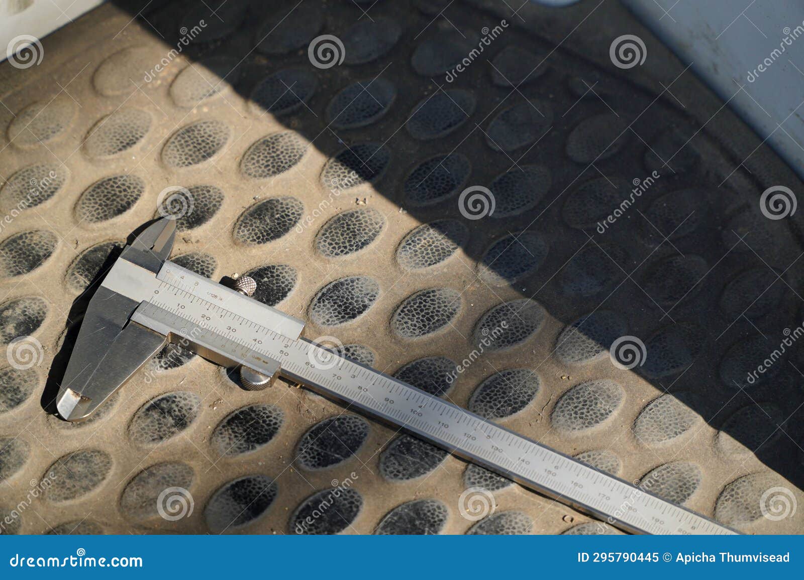 Photo of a Vernier Caliper with Centimeters and Millimeters. on a Black ...
