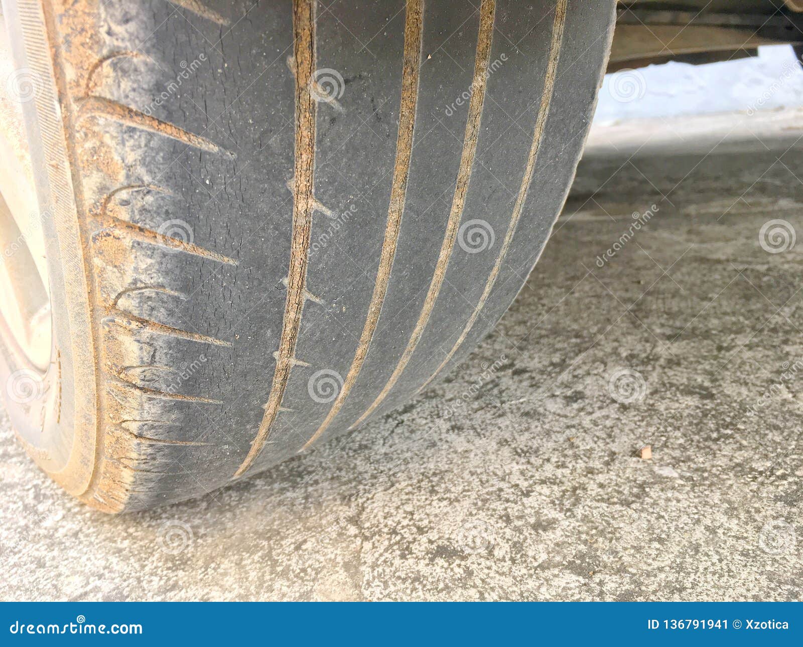 Very Old Tyre Which is Not Suitable for Use Stock Image - Image of ...