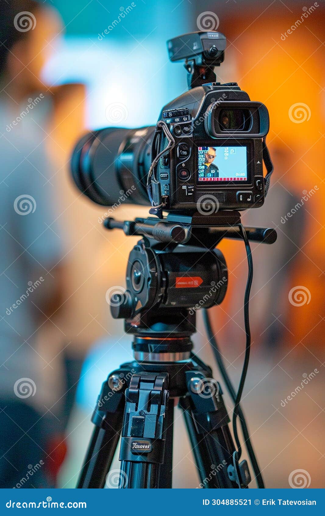 Photo Video Camera on the Background of the Studio. Selective Focus ...