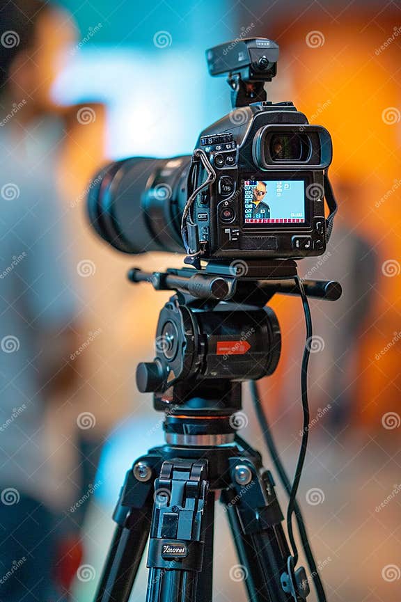 Photo Video Camera on the Background of the Studio. Selective Focus ...