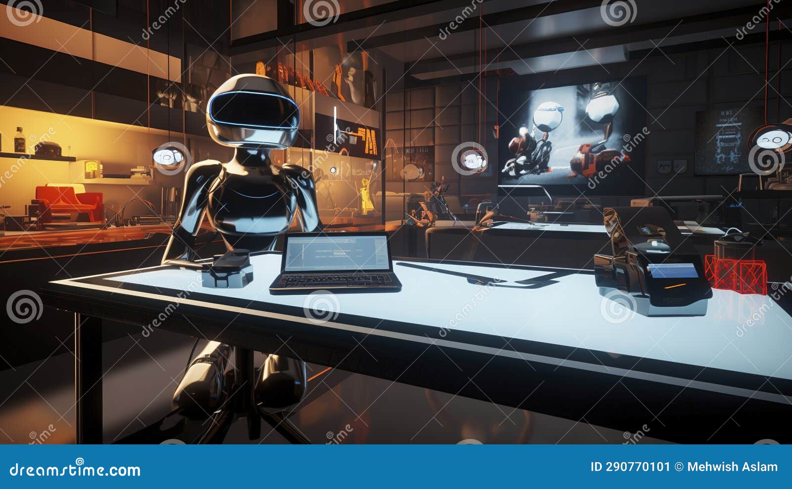 A Photo of Virtual Reality Robotics and Automation Stock Illustration ...