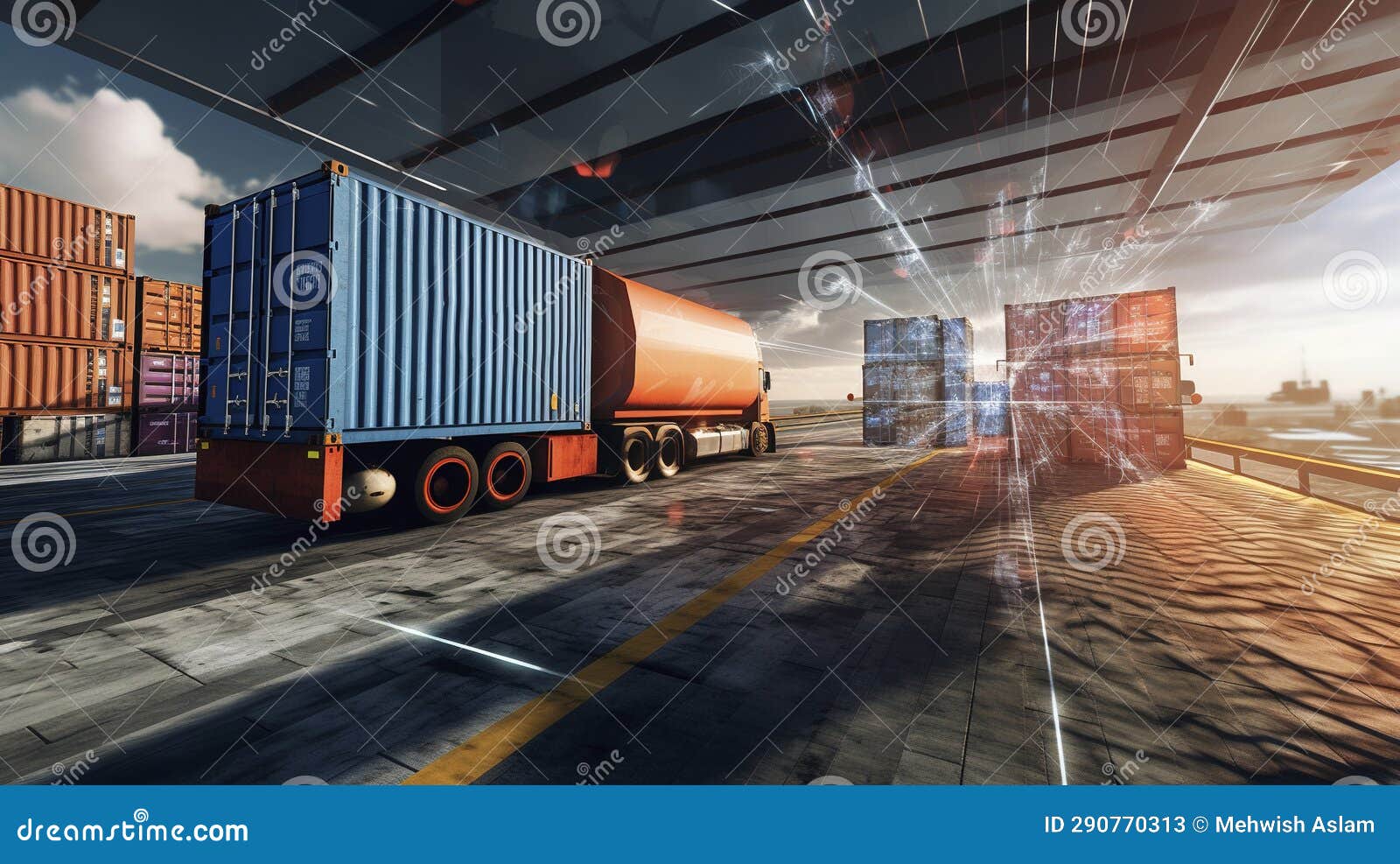 A Photo of Virtual Reality Transportation and Logistics Stock Illustration - Illustration of ...