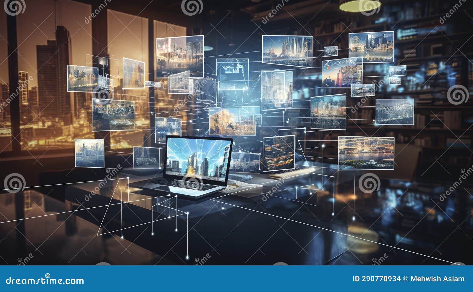 A Photo of Virtual Workplace and Remote Collaboration Stock ...