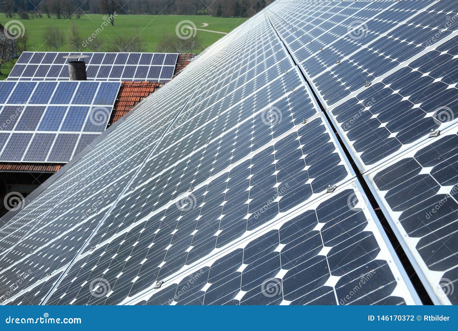 Photo-voltaic Cells with Natural Background Stock Photo - Image of ...