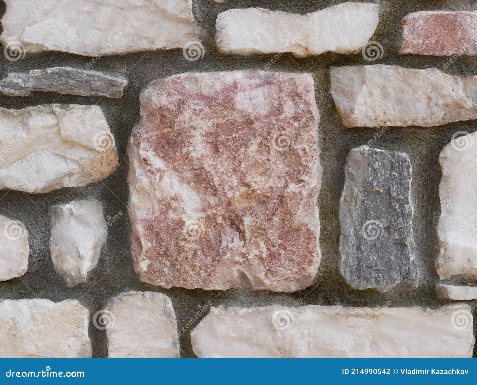 Photo a Wall Built of Square and Rectangular Marble Pieces of Different ...