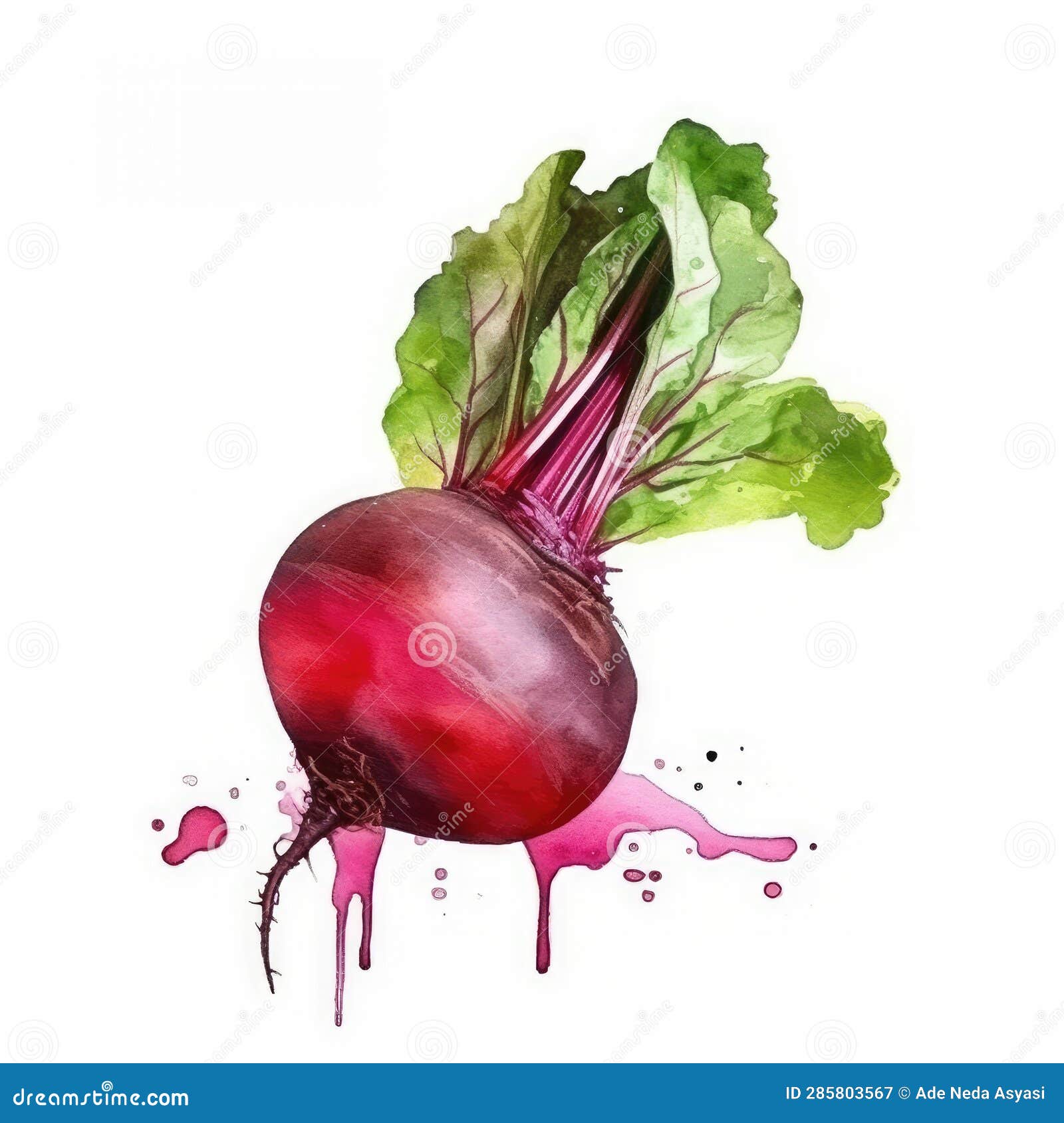 Photo a Watercolor Painting of a Beetroot on White Background Stock ...