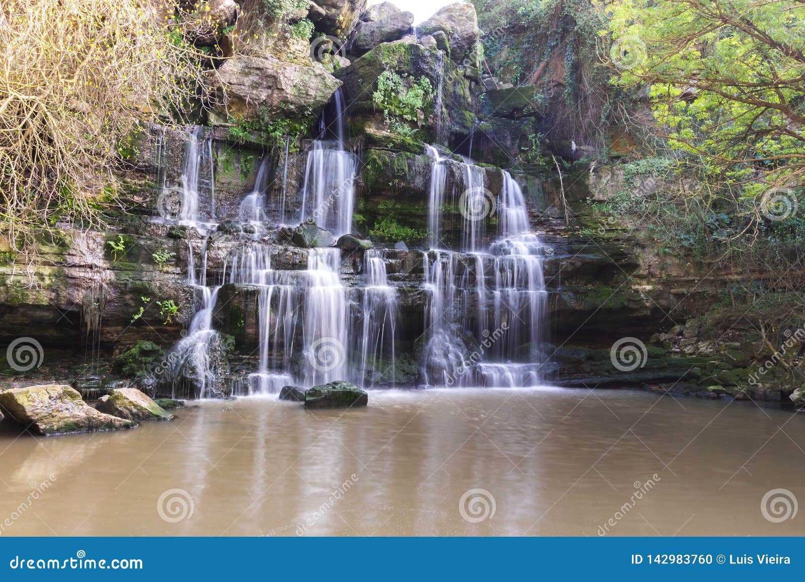 Mountain River Waterfall Landscape Stock Photo - Image of beautiful ...
