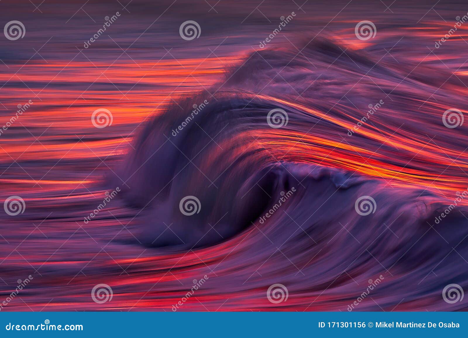 Photo of Wave Water Textures at Sunset with Panning Technique Stock ...
