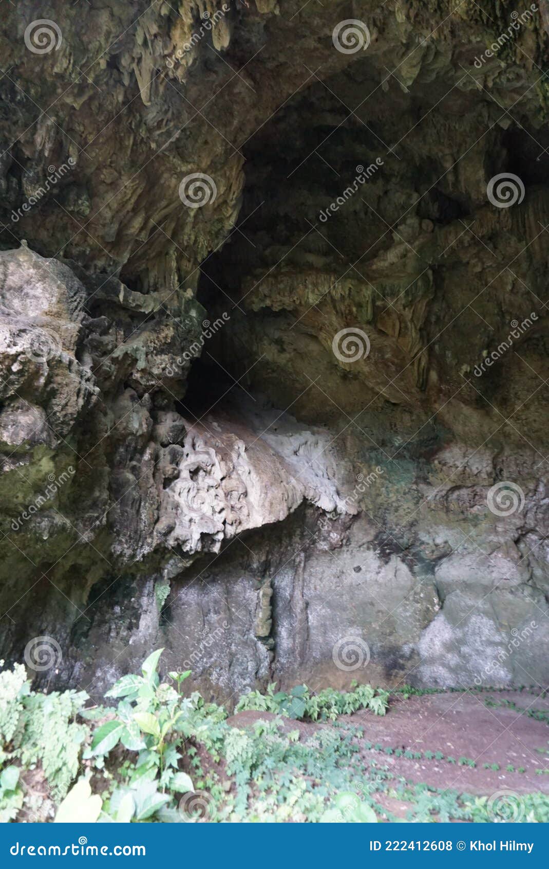 A Photo of the White Rock Cliffs in the Cave that Form Neatly Lined ...