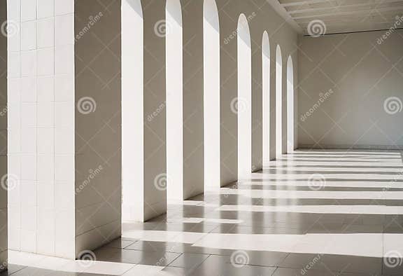 A Photo of White Tiles on the Wall and Columns Stock Illustration ...