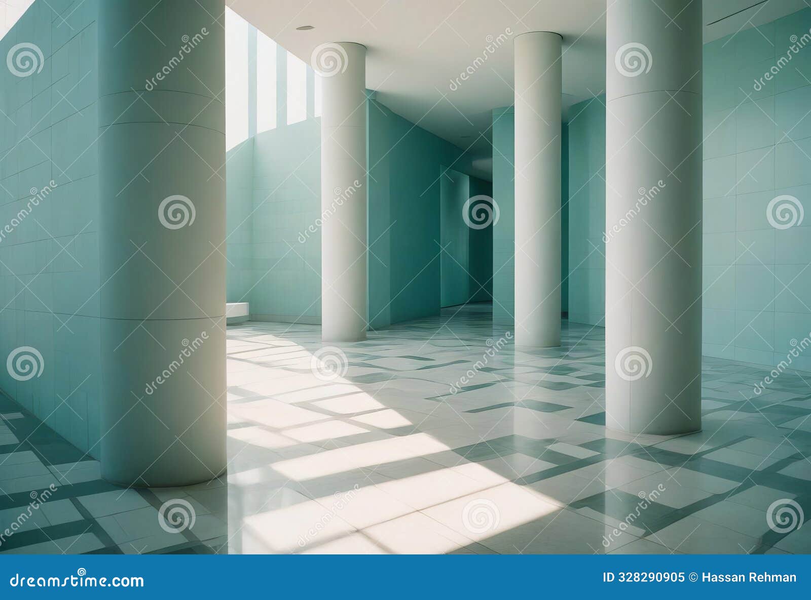 A Photo of White Tiles on the Wall and Columns Stock Illustration ...