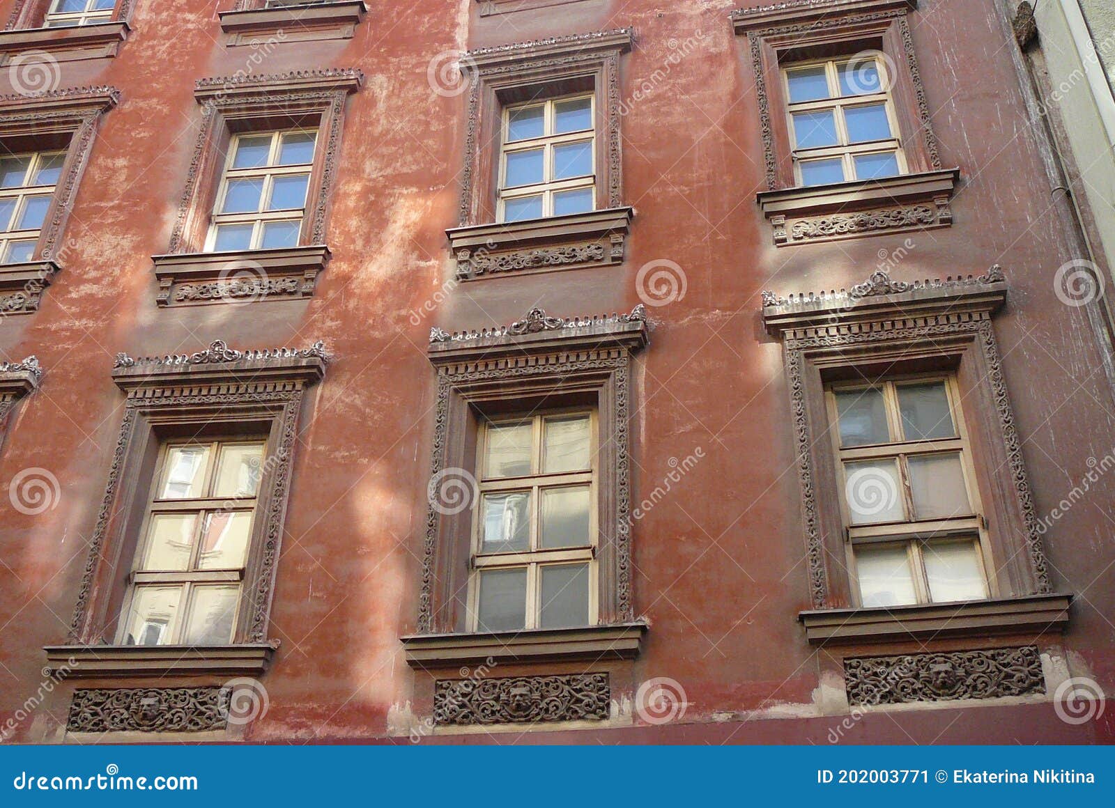 The Photo of Windows with Interesting Design Stock Image - Image of ...