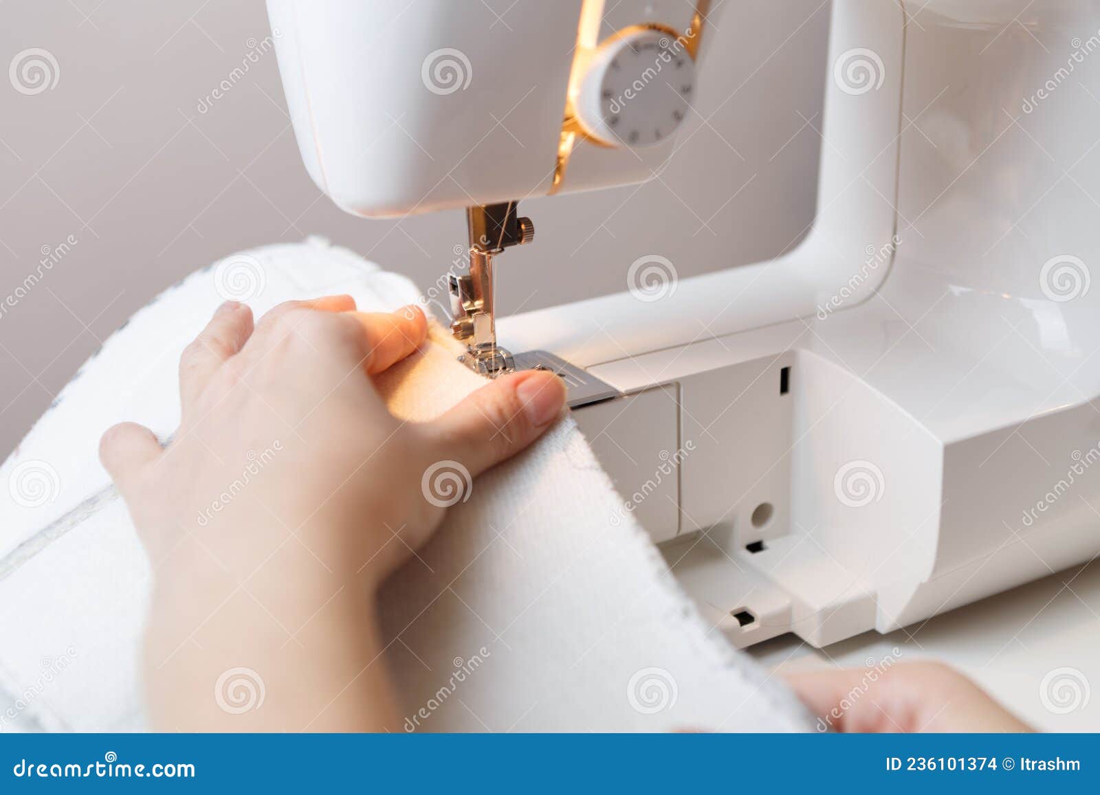Photo of Woman with Sewing-machine Stock Photo - Image of clothing ...