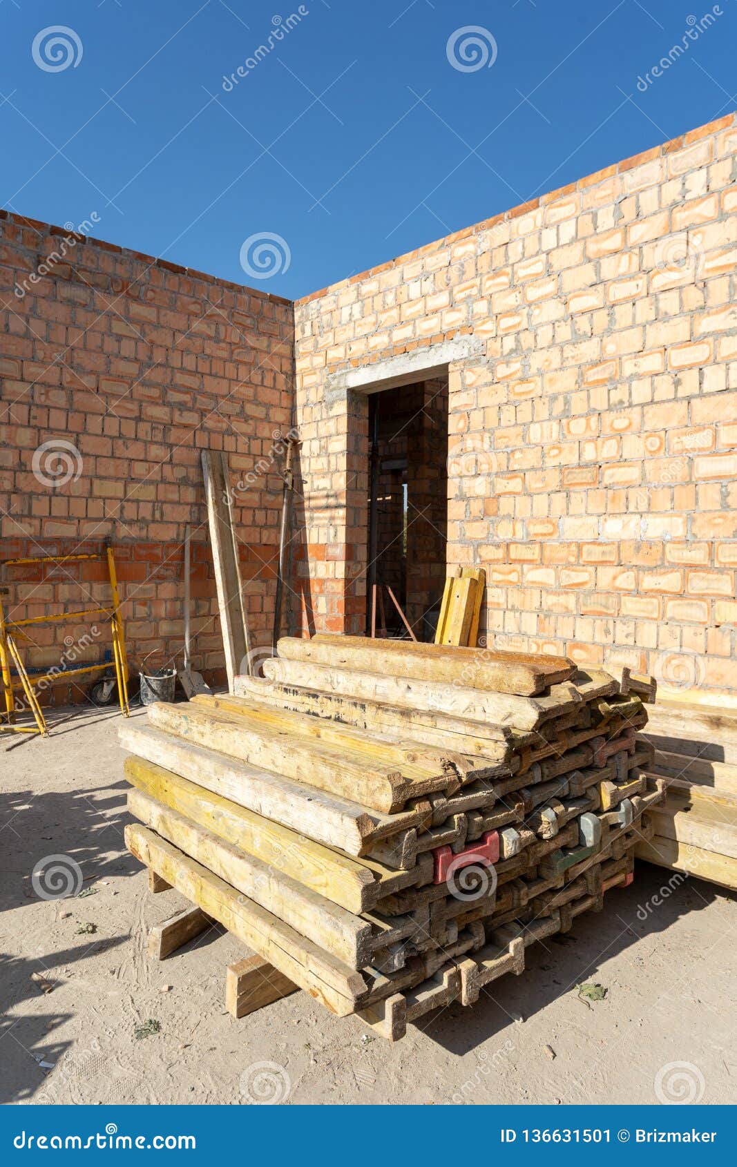 Photo of Wooden Plank of Ceiling Formwork on Floor Stock Image - Image ...