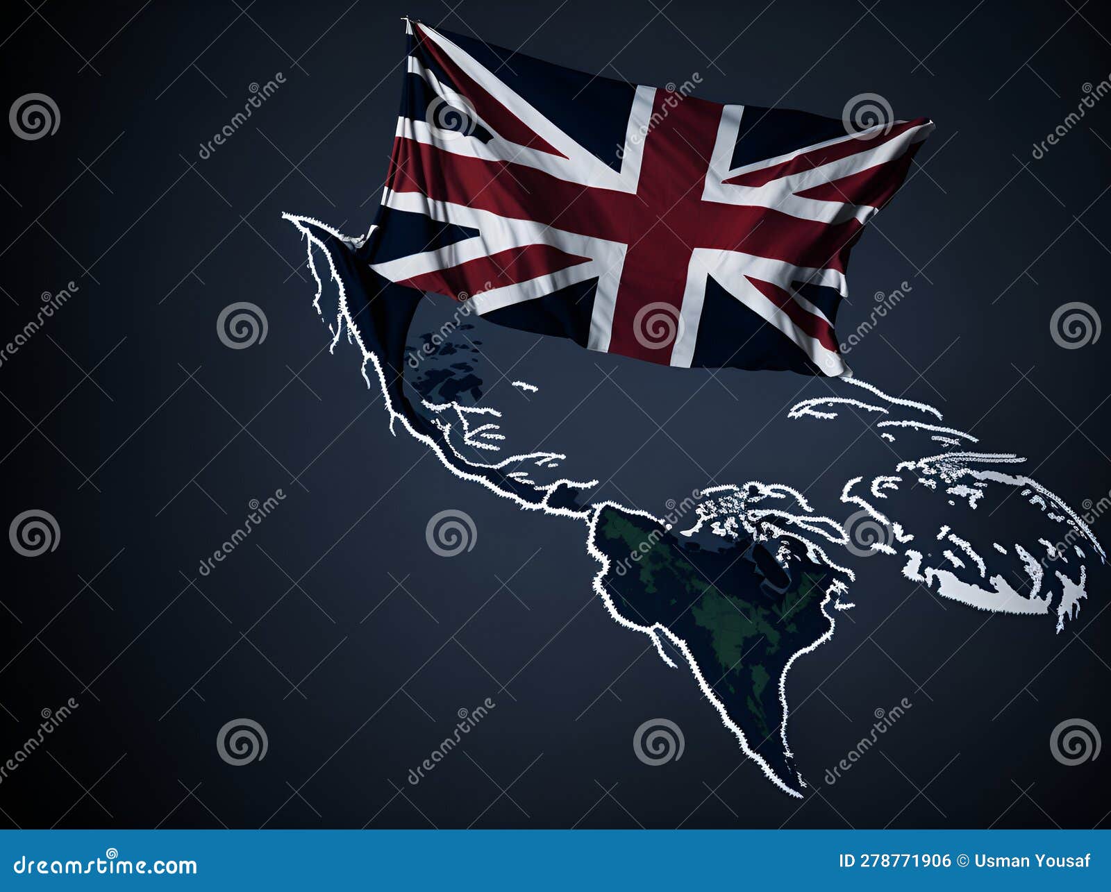 Ai Generated a World Map with a Flag on it, Representing Global Unity ...