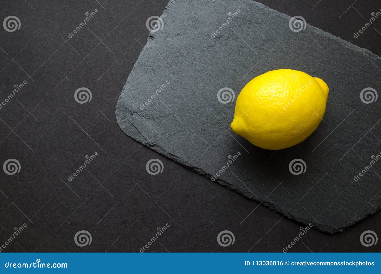 Photo Of Yellow Lemon On Gray Surface Picture. Image: 113036016