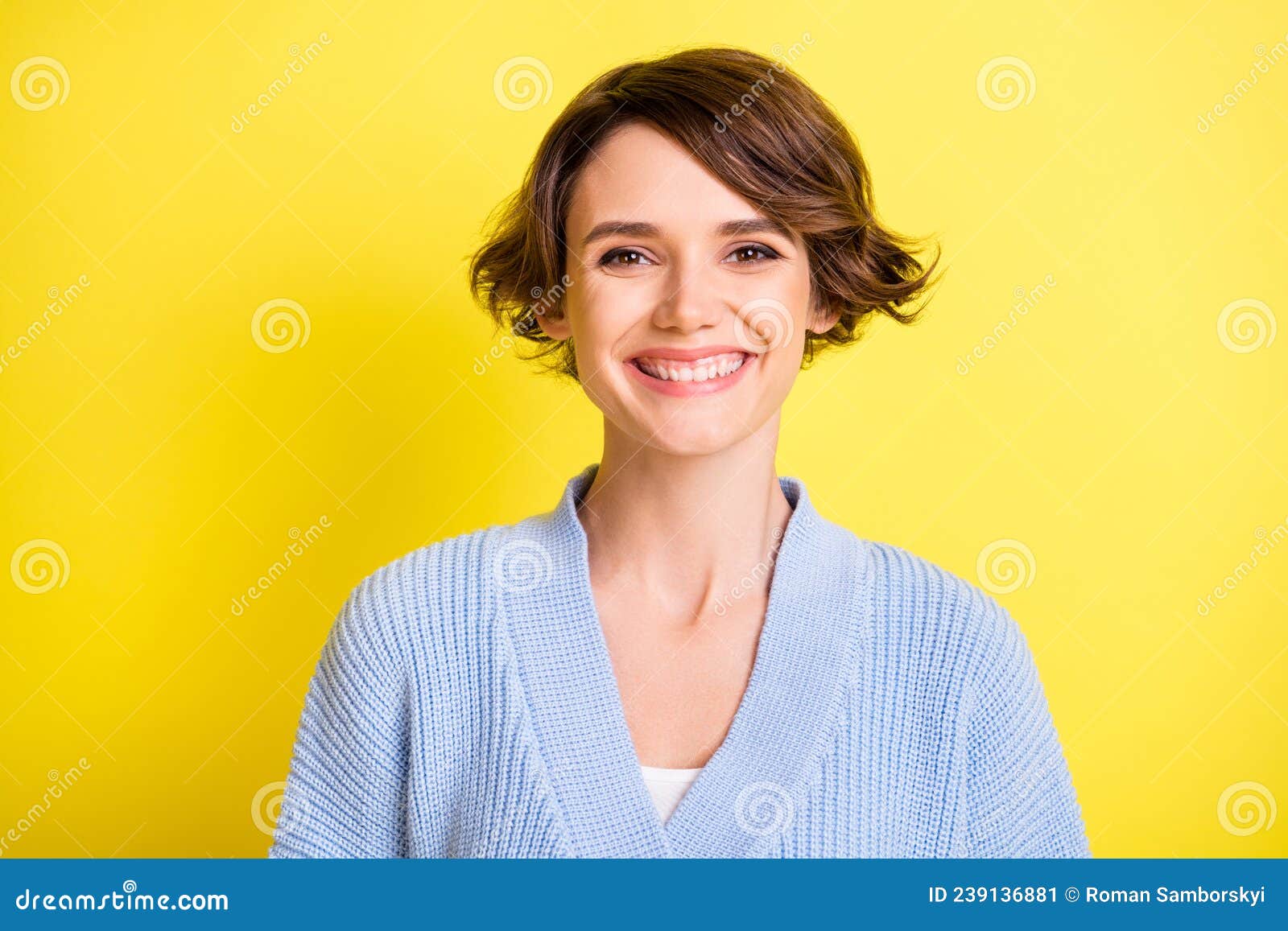 Photo Of Young Cheerful Attractive Girl Happy Positive Toothy Smile
