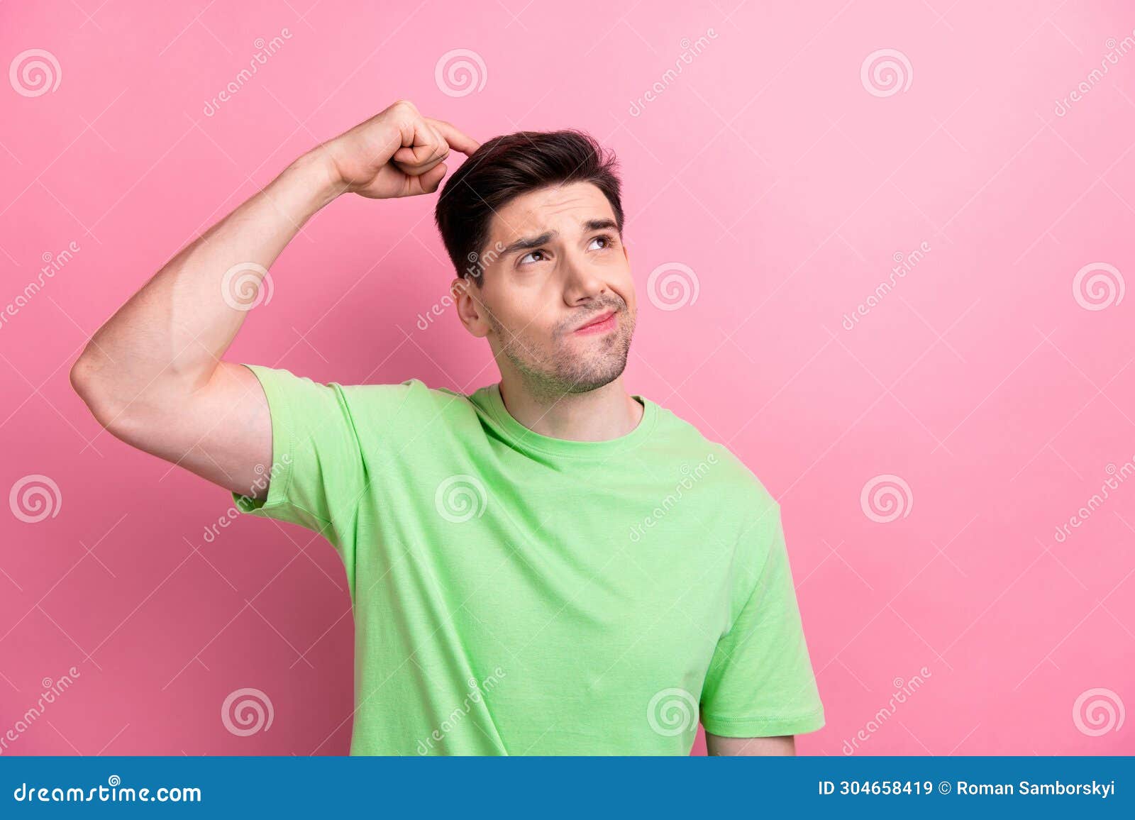 Photo of Young Funny Man Failed Thinking and Scratching Head Confused ...