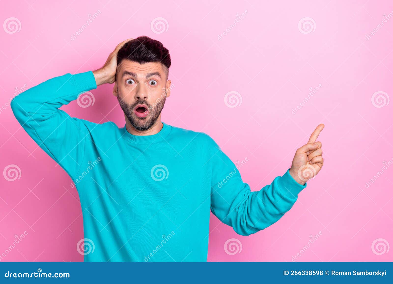 Photo of Young Funny Surprised Confused Guy Decision Touch Head Direct ...