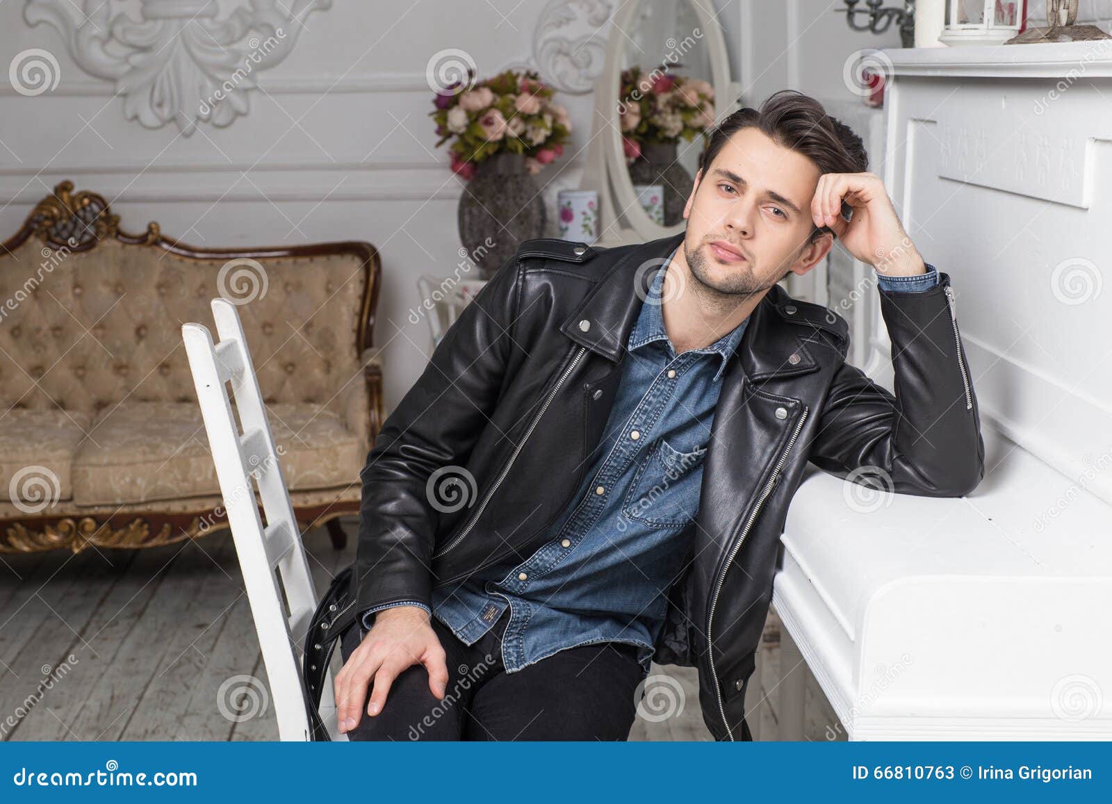 Photo of a Young Man in the Studio Stock Image - Image of hands, luxury ...