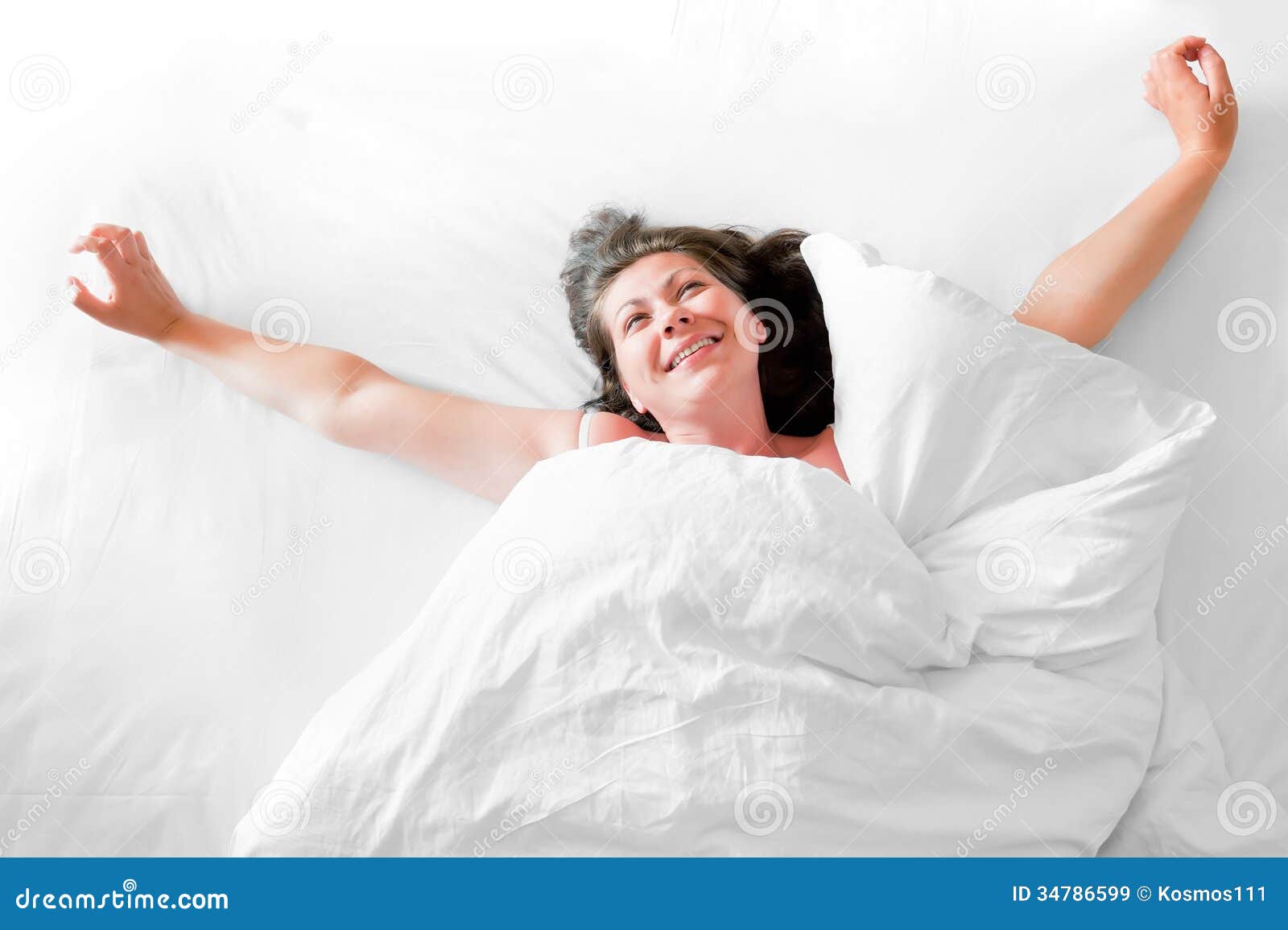 Photo of a Young Woman Waking Up Happy Stock Image - Image of sleeping ... Photo of a Young Woman Waking Up Happy Stock Image - Image of sleeping ...