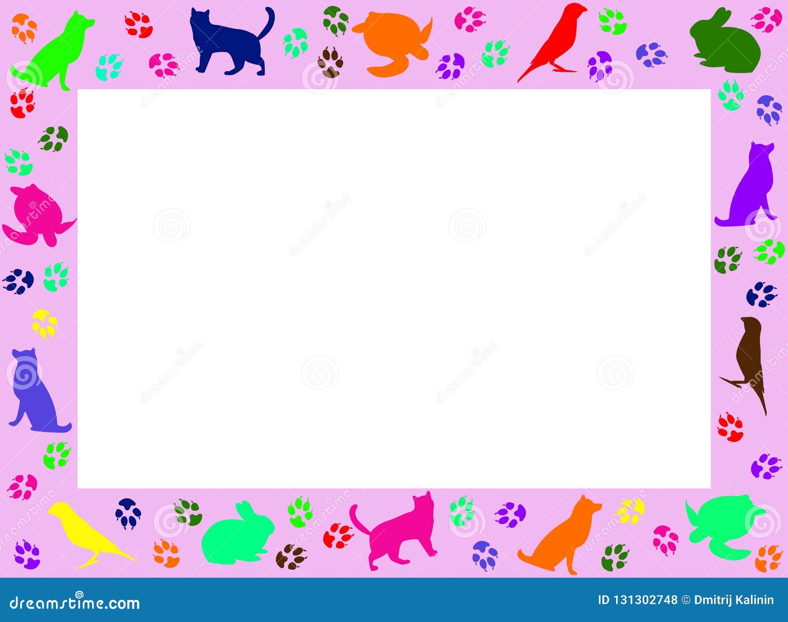 Photoframe from Silhouettes of Pets. Frame Design for Pets. Stock ...