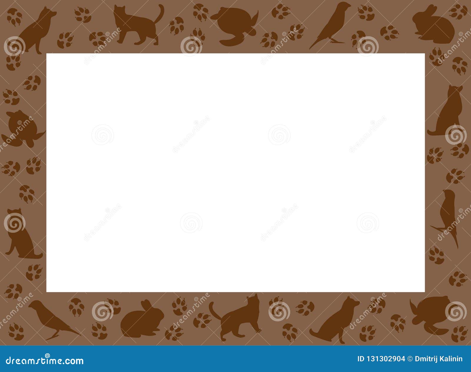 Photoframe from Silhouettes of Pets. Frame Design for Pets. Stock ...