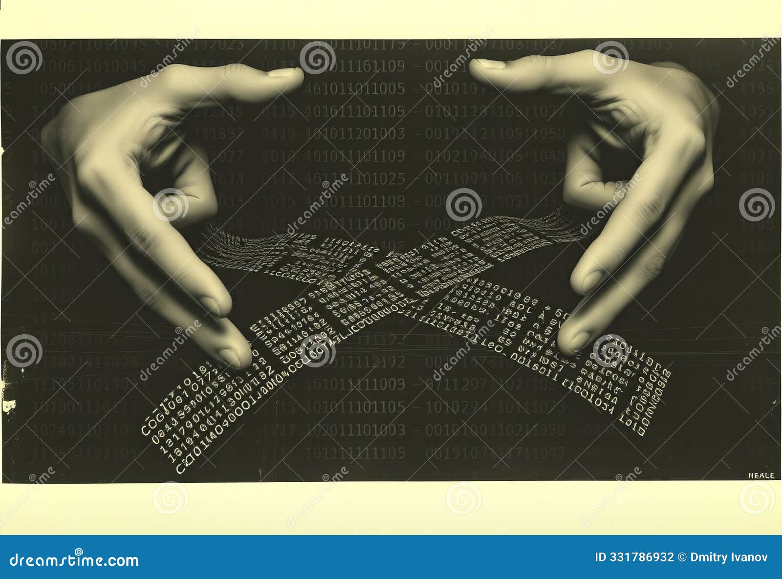 Photogram Matrix Code a Photogram of Hands Forming Hap Stock ...